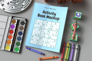 Activity and coloring book cover mockup - Rami's Design