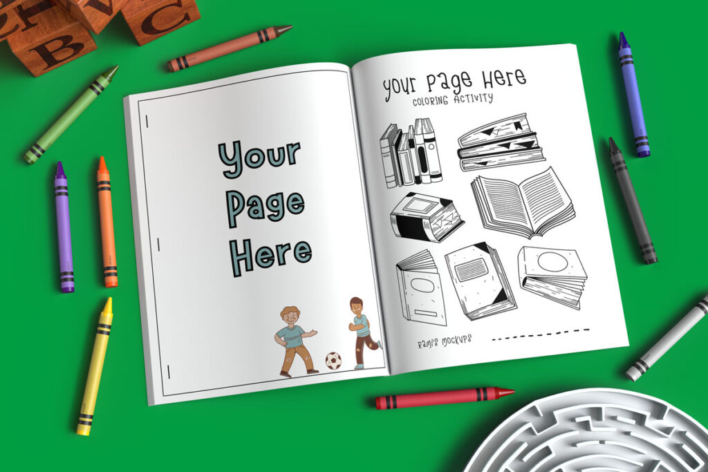 Kids activity book mockup - Rami's Design