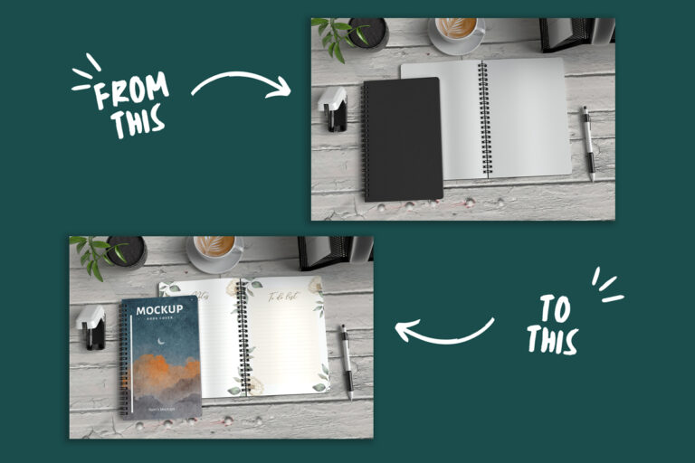 Open and Closed Spiral Notebook Mockup - Rami's Design