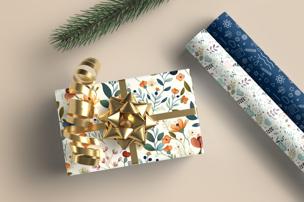 Wrapping paper presentation mockup - Rami's Design