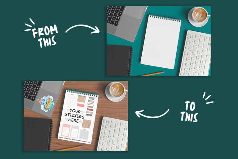 Editable Stickers Mockup Layout - Rami's Design