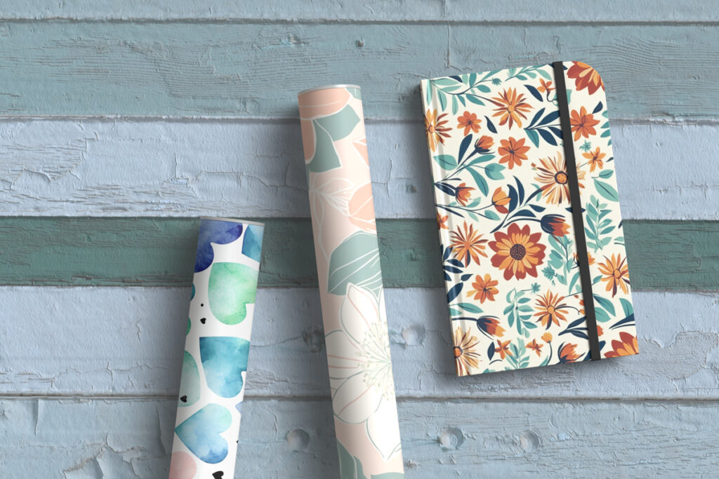 Notebook and Paper Roll Pattern Mockup - Rami's Design