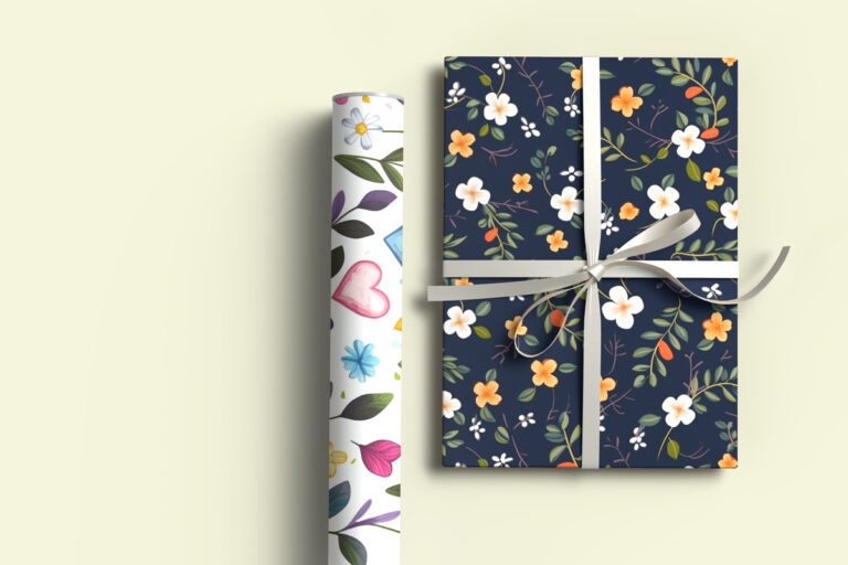 Gift paper roll patterns mockup - Rami's Design