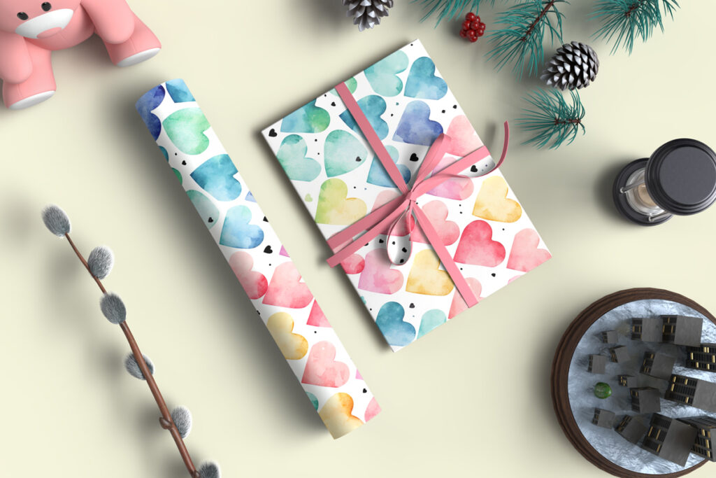 Gift Paper Pattern Mockup Design PSD - Rami's Design