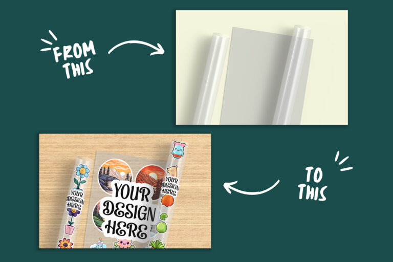DTF Transfer Sheet and Rolls Mockup - Rami's Design