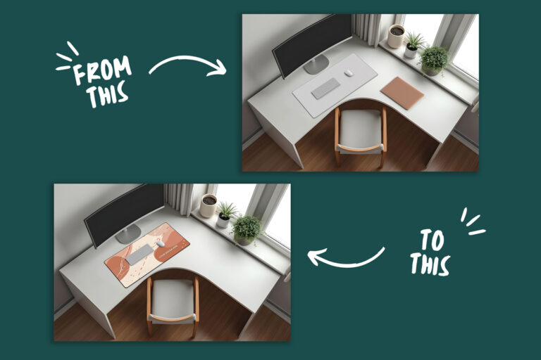 Office desk mat PSD mockup - Rami's Design