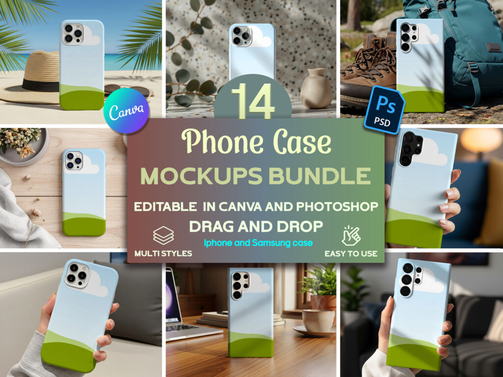 Phone Case Mockup Bundle For Canva and Photoshop - Rami's Design
